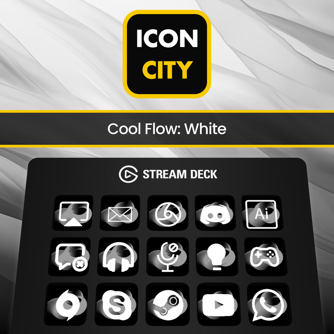 Cool Flow: White - 80 Animated Icons for Elgato Stream Deck – iConCity.com