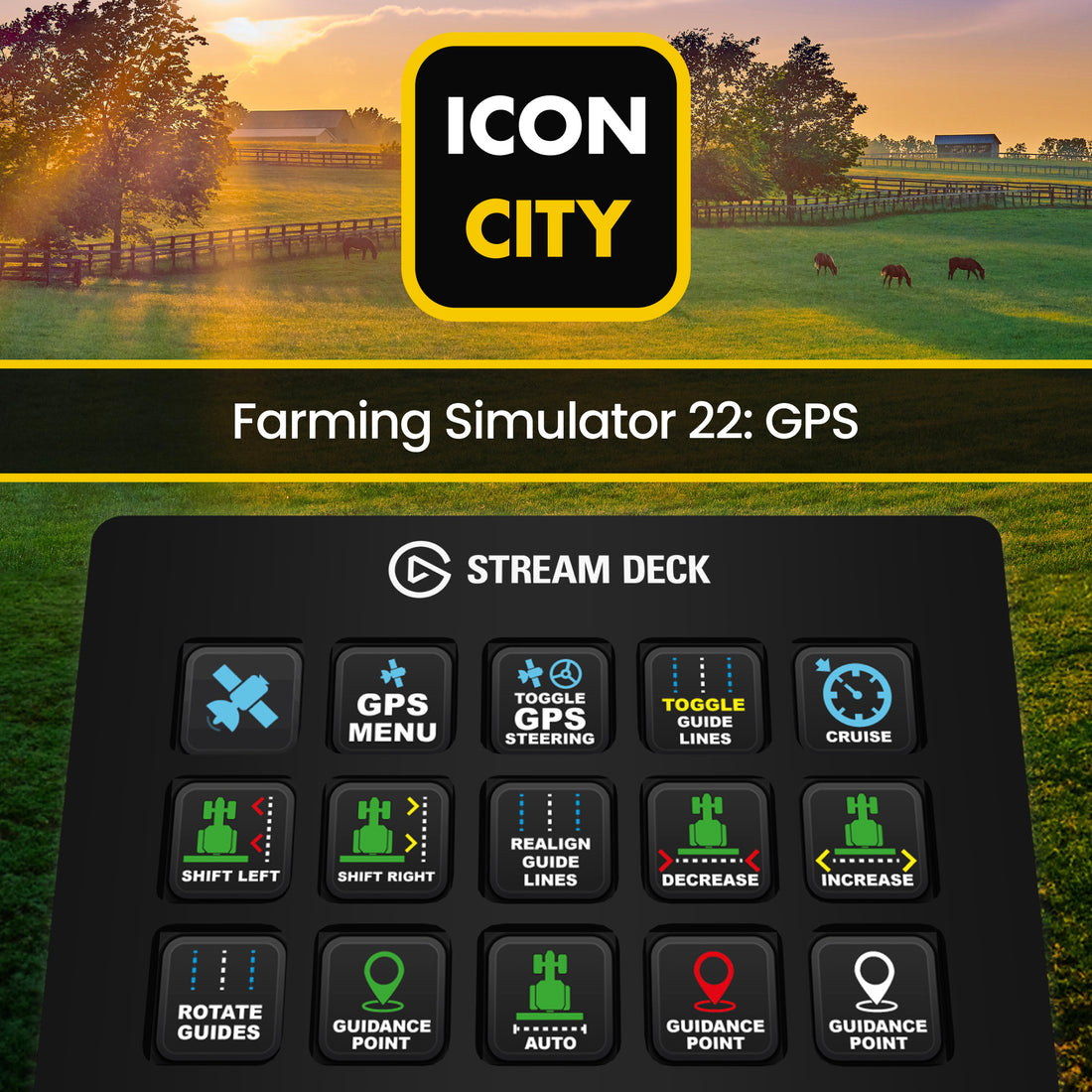 Farming Simulator 22: GPS - 15 Icons for Elgato Stream Deck – iConCity.com